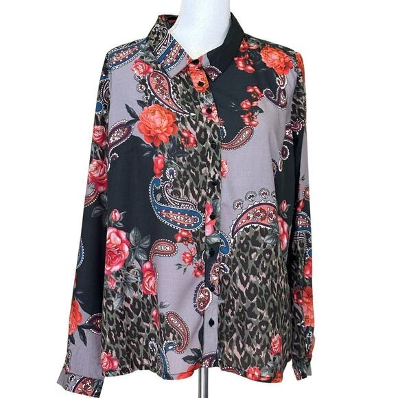 Tolani | Tops | Nwt Tolani Collection Evonne Top Black Paisley Medium ...